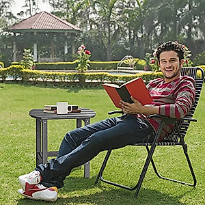 DAILYLIFE Side Table, Plastic Outdoor Adirondack End Table, Patio Coffee Table, Weather Resistant, Pool Composite Outdoor Tables for Patio Deck Garden, Backyard & Lawn Furniture