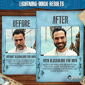 Blackbeard Formula X - Instant, Hypoallergenic, Temporary Tint for 1-Day Beard, Mustache, Eyebrow and Sideburn Color - Brown/Black, 1 Pack