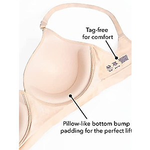 Fruit of the Loom Women's Seamless Wire Free Push-Up Bra, Black Hue/White 2-Pack, 40C