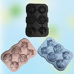 Silicone Ice Cube Trays for Freezer 6Holes Rose/diamond/ball Shape Silicone Mold with Lid for Epoxy Resin Candle Chocolate Cocktails Whiskey (Blue)