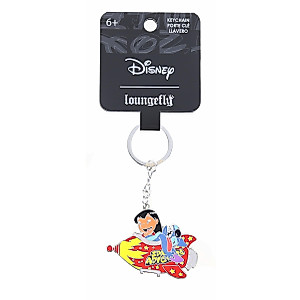 Loungefly Lilo & Stitch Space Adventure Enamel Keychain, Collectible Disney Animated Characters Accessories, 2.5 Inches, Multicolor