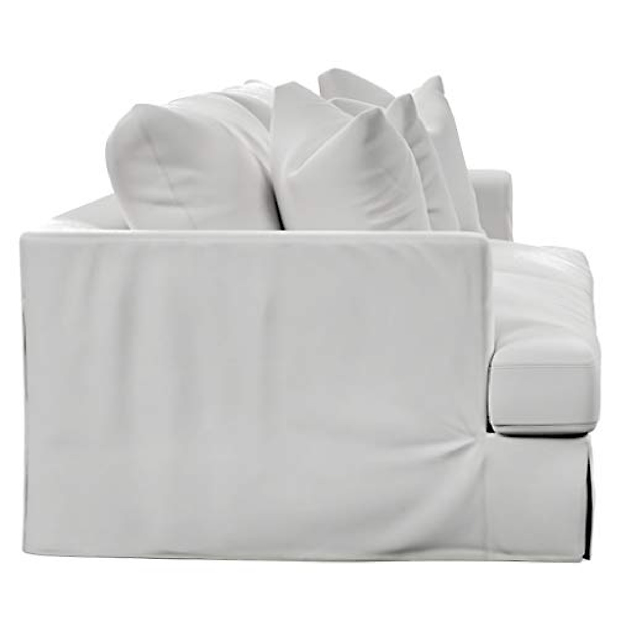 Sunset Trading Newport Slipcovered Sofas, Large 94" Wide Stationary, Performance Fabric White