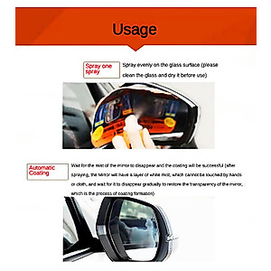 EMSUM Rainproof Spray for car Rear-View Mirror, Nano Coating Waterproof Agent, and rain Proof Cleaner for reversing Camera, with Lasting Waterproof Effect, Ensure Driving Safety in Rainy Days.