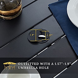 VICLLAX All Weather Patio Dining Set Includes 42" Round Patio Table and 4 Outdoor Swivel Wicker Chairs for Lawn Garden, Patio Table and Chairs Set, Outdoor Dining Set for 4, Black Table