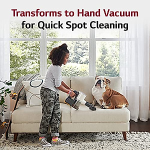 LG CordZero Cordless Vacuum Cleaner with Auto Empty, Lightweight Stick Vac for Carpet and Hard Floors, 120 Min Run Time, 10-Year Motor Warranty, Power Mop, Sand Beige