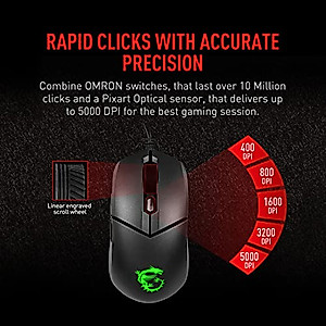 MSI Vigor GK30 Combo, 6-Zone RGB GK30 Gaming Keyboard & GM11 Gaming Mouse, Water Repellent & Splash-Proof, 5000 DPI
