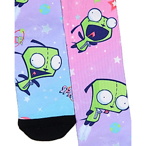 Bioworld Invader Zim Mens' Gir Space Men's Athletic Mid-Calf Crew Socks