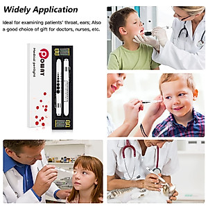 Opoway Nurse Pen Light with Pupil Gauge LED Medical Pen Lights for Nursing Students Doctors with Batteries 2pcs White