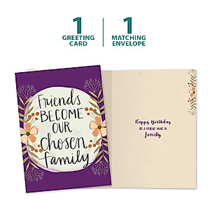 Tree-Free Greetings - Birthday Cards - Artful Designs - 1 Card + Matching Envelopes - Made in USA - 100% Recycled Paper - 5"x7" - Chosen Family (GO65247)