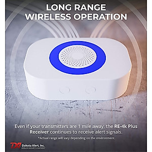 Dakota Alert Wireless Receiver- RE-4k Plus- Up to 1 Mile Operating Range - Compatible with All Dakota Alert 4000 Series Sensors: SBB-4000, DCHT-4000, DCMT-4000, DCPT-4000, and UT-4000 Transmitters