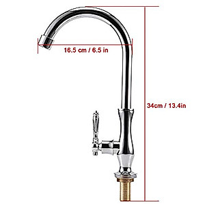 ANGGREK Kitchen Faucet - G1/2" Male Thread Kitchen Sink Faucet 360?Rotatable Easy Install Drinking Water Tap High Arc Vertical Cold Water Faucet