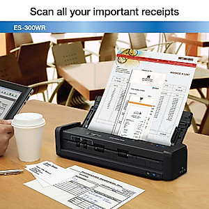 Epson ES-300WR Wireless Color Portable Duplex Document Scanner Accounting Edition for PC and Mac, Auto Document Feeder (ADF)