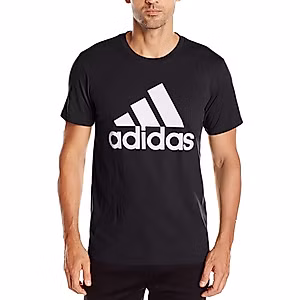 adidas mens Go-To-Performance Short Sleeve Tee Black/White Medium