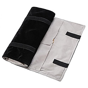WODISON Travel Velvet Jewelry Roll Earrings Rings Necklaces Organizer Clutch Bag for Ring Gift Idea
