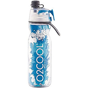 O2COOL ArcticSqueeze Insulated Mist 'N Sip Squeeze Bottle 20 oz., Blue/Blue Splash