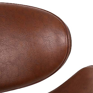 Christopher Knight Home Dawson ARMLESS Office Chair, Cognac Brown + Chrome + Walnut