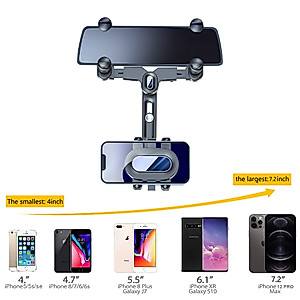 Turcee Car Rearview Mirror Navigation Phone Holder,[2022 New Upgraded ] Car Phone Holder,360°Rotatable and Retractable Car Phone Holder,for with iPhone Samsung Galaxy All Smartphones & Cars