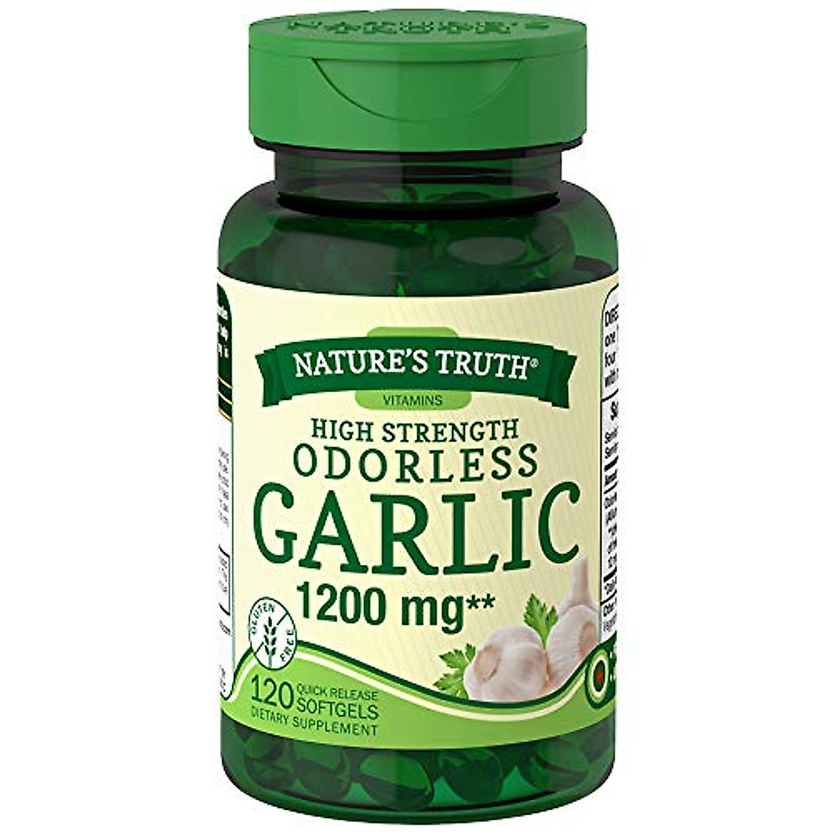Nature's Truth High Strength Odorless Garlic 1200 mg Quick Release Softgels - 120, Pack of 3