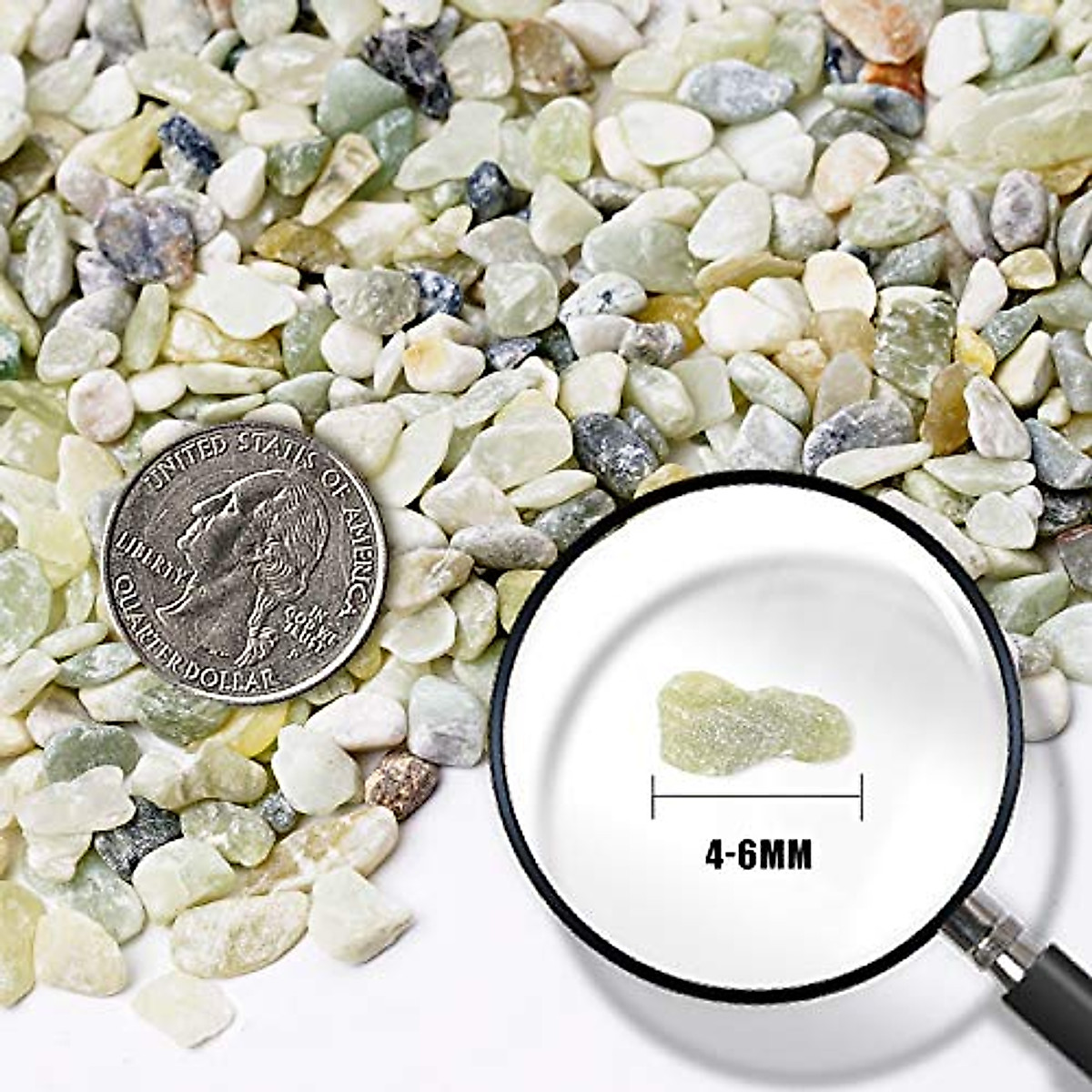 OUPENG Succulent and Cactus Bonsai DIY Rocks, Jade Bean Pebbles, Natural Decorative Polished Stones Vase Fillers Gravel for Plants，Terrarium, Fairy Gardening, Indoor Outdoor Decor Ornamental Stones.