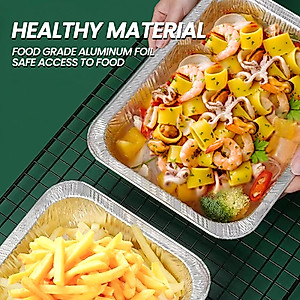 YLT WAX 9x13 Disposable Aluminum Foil Pans With Transparent Lids (10 Pack),Durable Half Size Deep Extra Heavy Duty Disposable Foil Pans For Baking, Cooking, Roasting, Heating or Steam Table