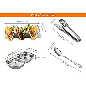Taco Holders 4 Packs, Stainless Steel Taco Racks With Handles by Encoli, Toco Stand Hold up to 3 taco, Oven Grill Dishwasher Safe