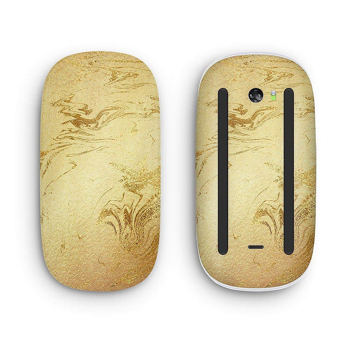 Design Skinz Molten Gold Digital Foil Swirl V10 Vinyl Decal Compatible with The Apple Magic Mouse 2 (Wireless, Rechargable) with Multi-Touch Surface