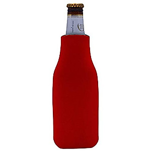Blank Foam Beer Bottle Coolie (4 Pack, Red)