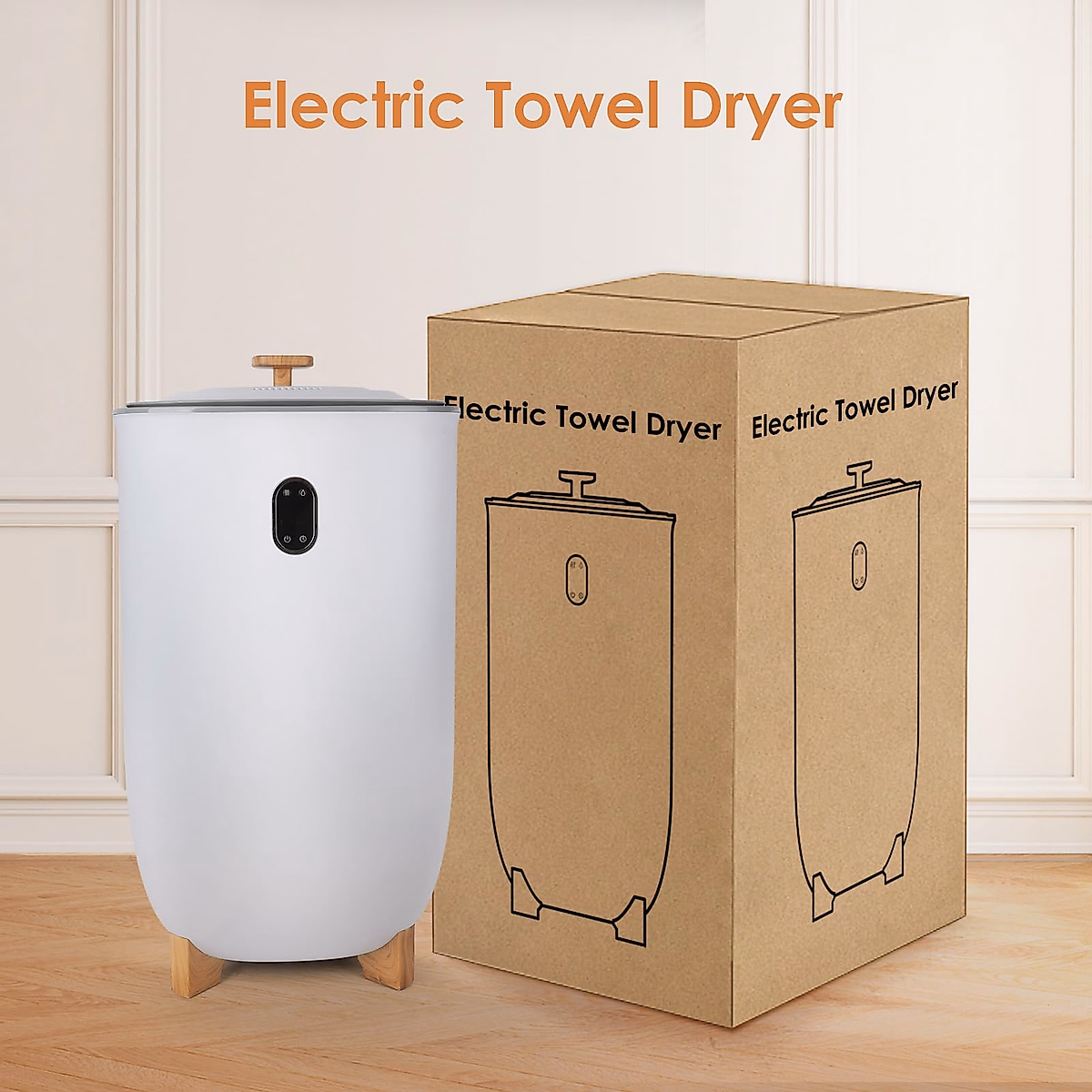 Bonrcea 2-in-1 Portable Clothes Dryer & Heated Towel Warmer, with 4000 RPM, Stainless Steel Interior, 35L Capacity, Timer Function, Ideal Valentine's Day Gift, White