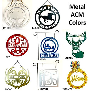 PK Decor Personalized ACM Metal Sign Deer Antler Decorations for Rustic Home Wall Decor, Customizable Last Name Initial Monogram, Buck Antler Door Hanger, Great Outdoor Hunter Gift (Block Initial)