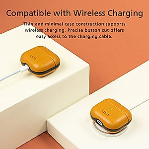 Alto Protective Leather Case Cover for Airpods 3 Charging Case, Italian Aniline Leather Accessories for Apple AirPods 3 Men Women, Supports Wireless Charging Front LED Visible (Forest Green)