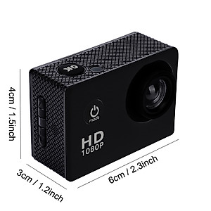 Jopwkuin Motion Camera, Removable Battery 1080P 140° Wide Angle 30m Waterproof HD Camera Loop Recording Automatic Exposure for Outdoor Activities(Black)