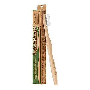 Brush with Bamboo Toothbrush with Plant-Based Bristles - 4 Pack