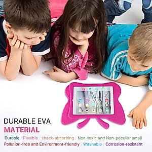 Feiten for iPad Kids case, 3D Cartoon Butterfly Non-Toxic EVA Light Weight Kid Proof Shockproof case with Kickstand for ipad 5/ ipad 6 /ipad pro 9.7/ New iPad 2017 case (Rose)