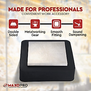 MaxoPro 3” Steel Bench Block Flat Anvil Jewelers Tool with 4” Tough Rubber Block – Heat-Treated Scratch-Resistant Solid Metal Bench Block - Jewelry Repairing, Metal Stamping, Work Surface Tool