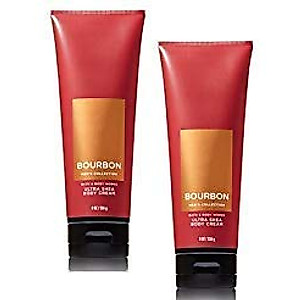 Bath and Body Works 2 Pack Men's Collection Ultra Shea Body Cream BOURBON. 8 Oz