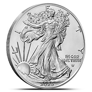 2025 American Silver Eagle .999 Fine Silver in Direct Fit Air Tite with our Smyrnacoin Certificate of Authenticity Dollar Uncirculated US Mint