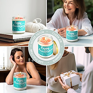 AOOVOO Anniversary Candle for Couple - Happy Anniversary, Vanilla Scented Soy Wax Candle, Scented Candles, Scented Candles, Soy Candle, 9oz