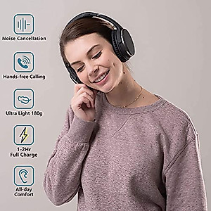 Srhythm NC25 Active Noise Cancelling Stereo Headphones Bluetooth 5.0, ANC Headset Over-Ear Bundle with Comfortable&Soft Sleep Mask with Adjustable Strap to Block Light