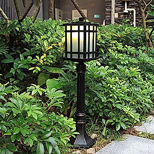 ZMY Classical Industrial Outdoor Post Lights Vintage Waterproof Retro Glass Lampshades Column Lamps Aluminum Street Garden Home Villa Park Pillar Lights