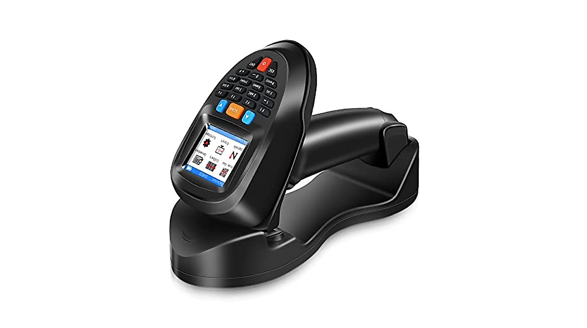 JRHC Wireless Barcode Scanner | LCD Screen & Charging Base