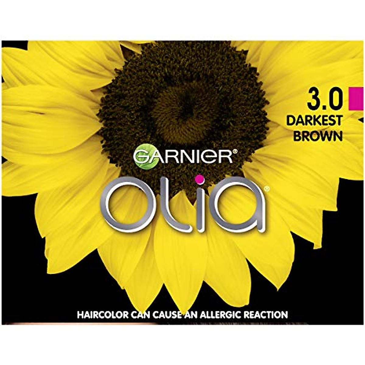 Garnier Olia Ammonia Free Permanent Hair Color, 100% Gray Coverage (Packaging May Vary), 3.0 Darkest Brown Hair Dye, Pack of 1