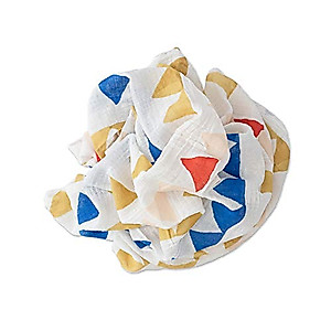 Red Rover Kids Cotton Muslin Swaddle - 47”x 47”- 100% Cotton – Machine Washable – Softer with Every Wash – Playful Designs -Soft, Breathable & Lightweight – Unisex (Banners)