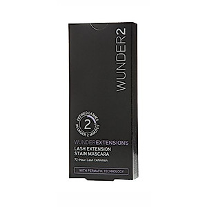 WUNDER2 WUNDEREXTENSIONS Makeup Eye Lash Extension Stain Mascara, Volume And Length Long Lasting Waterproof, Black