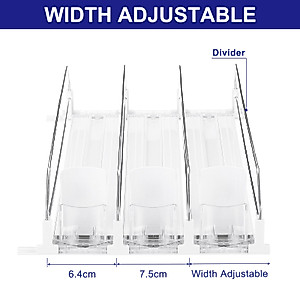 uxcell 3pcs Drink Organizer for Refrigerator, Self-Pushing Soda Can Organizer Width Adjustable Drink Dispenser Beverage Pusher for Fridge Pantry, White