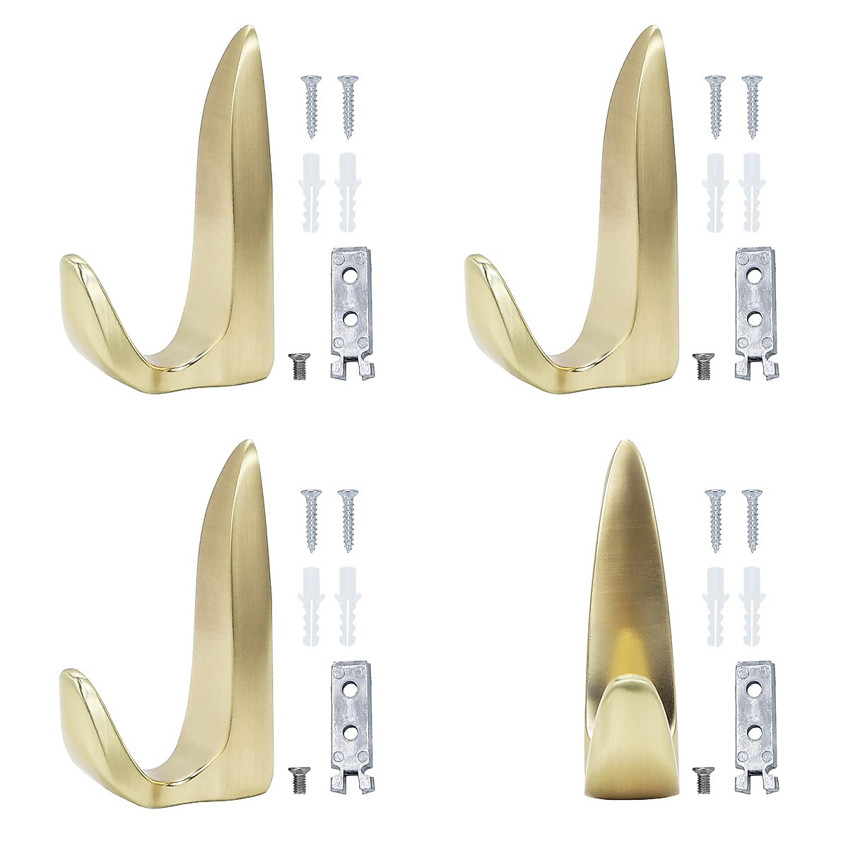 Gold Robe Hooks Coat Hooks Wall Hooks for Hanging Heavy Duty Towel Hooks for Bathroom Wall Mounted Clothing Hooks Kitchen Bedroom Home Entryway 4 Pcs (Copper)