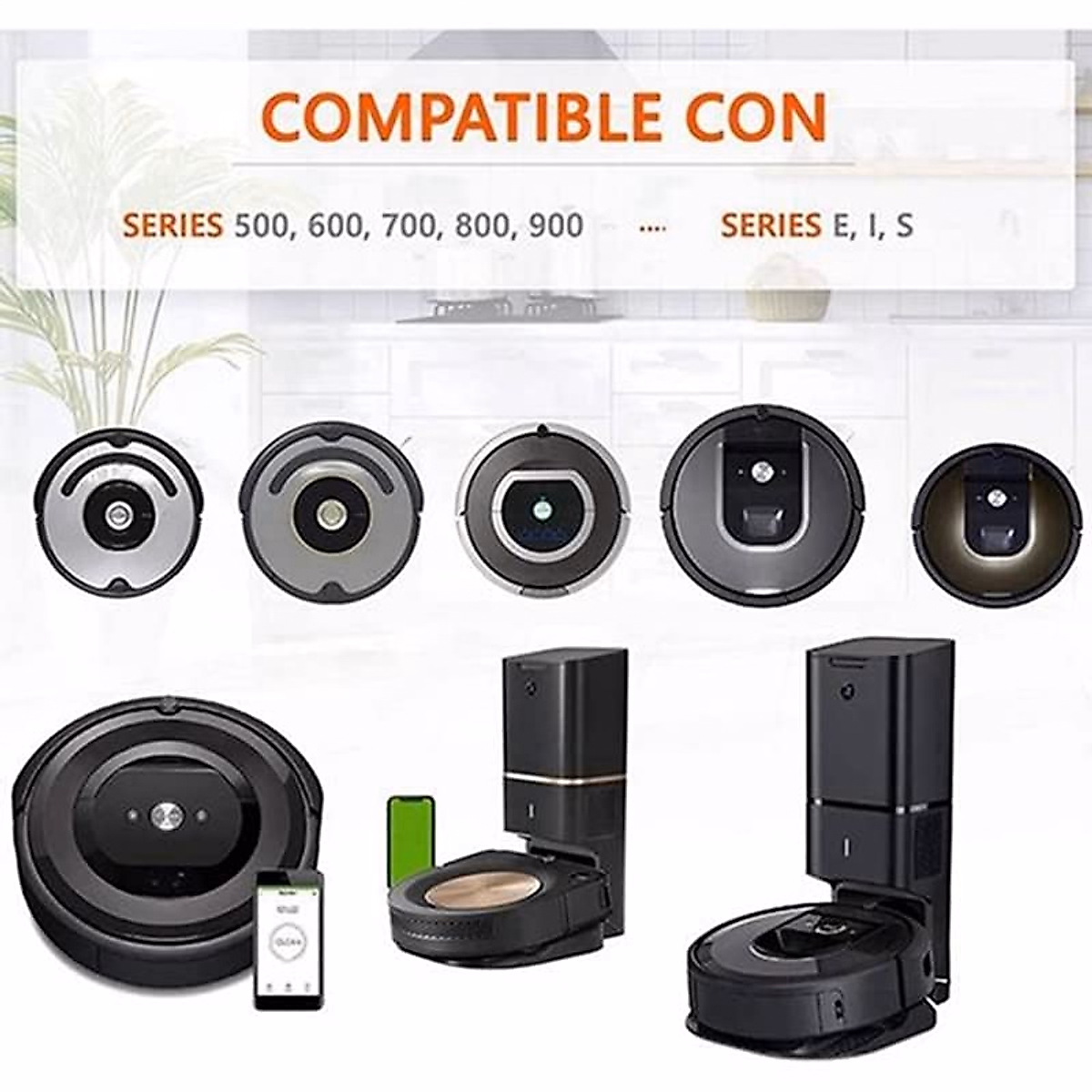 Replacement Tires for IROBOT ROOMBA Wheels Series 500 600 700 800 900 E5 E6 I7 Vacuum Parts Anti-slip and Great Adhesion (2)