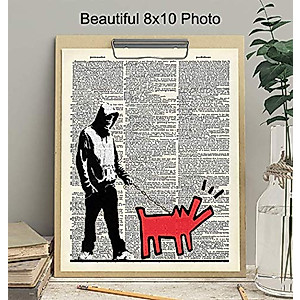 Banksy Graffiti 8x10 Wall Decor Picture - Modern Art Decoration Poster for Home, Apartment, Office, Dorm, Living Room, Bedroom, Bathroom - Gift for Contemporary Urban Street Mural Fan