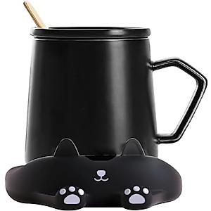 DUHEL Coffee Mug Warmer, Coffee Warmer for Desk with 3 Temp Settings, Cup Warmer for Desk Auto Shut Off, Cute Mug Warmer for Desk(Black)