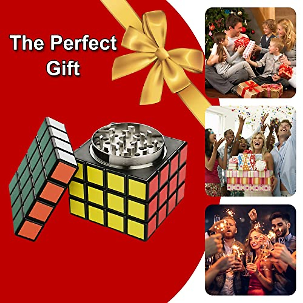 Square Cooking Grinder, Kitchen Grinder,Large Cooking Grinder Zinc Alloy