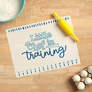 C.R. Gibson Kids in The Kitchen Silicone Mat and Rolling Pin for Children, Multicolor